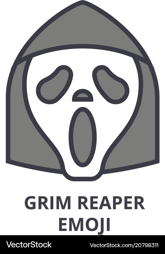 Grim reaper emoji line icon sign Royalty Free Vector Image