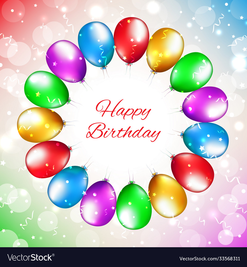 Happy birthday card with place for text balloon Vector Image