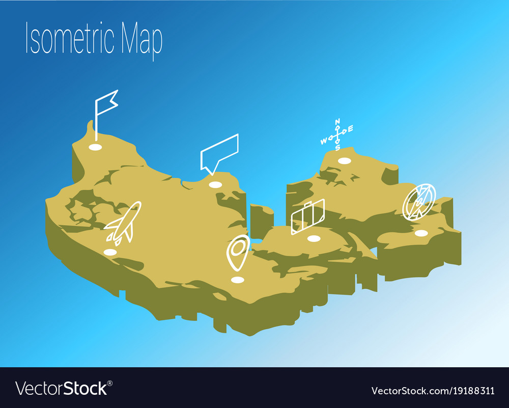 Map denmark isometric concept Royalty Free Vector Image