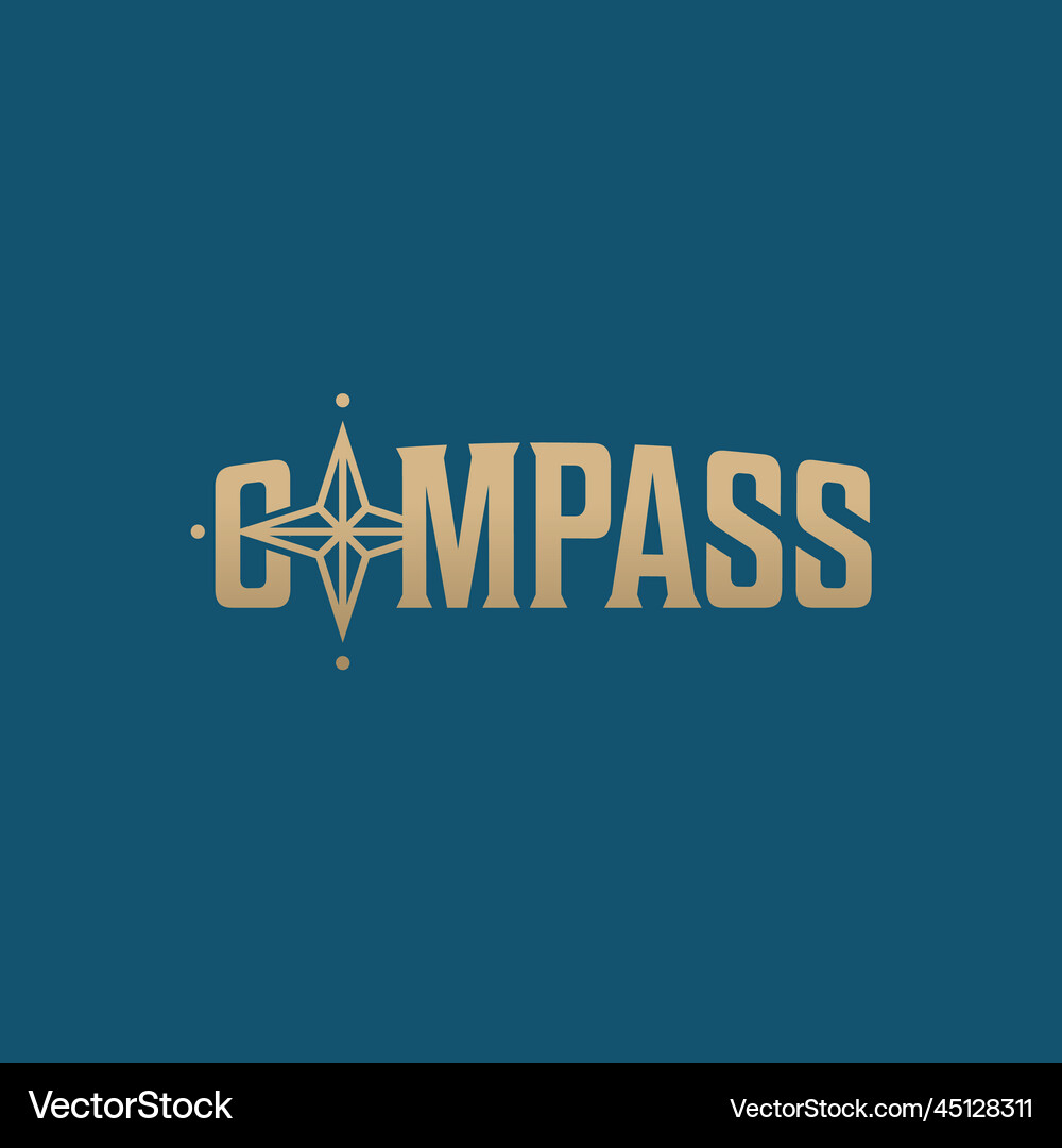 Modern minimalist line art compass icon logo Vector Image