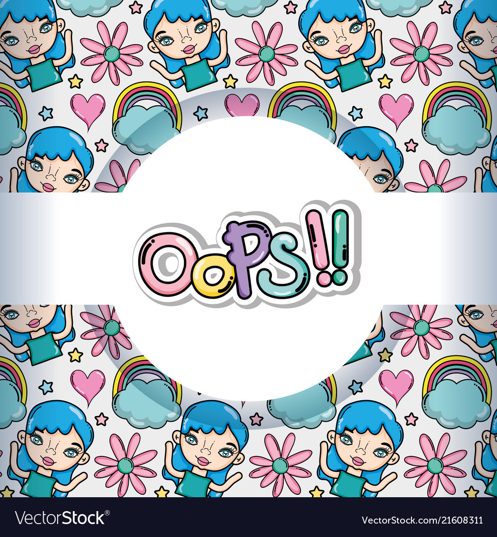 Oops pattern background Royalty Free Vector Image