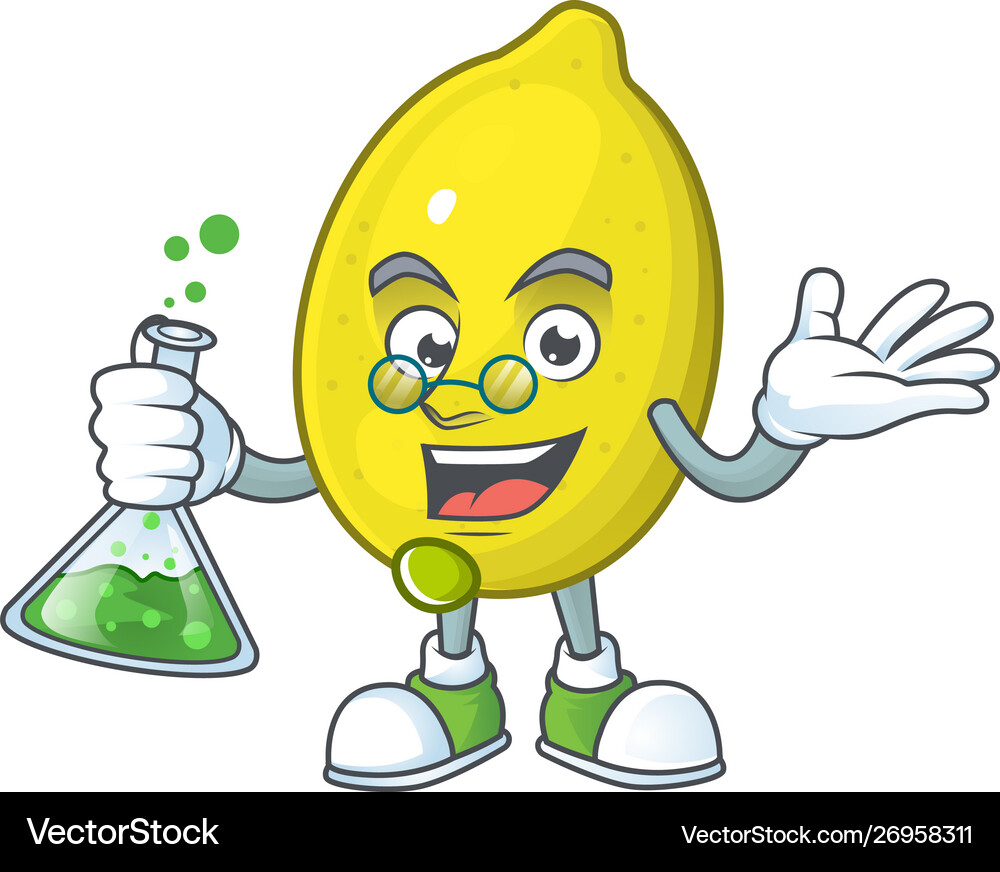 Professor lemon character with design cartoon Vector Image