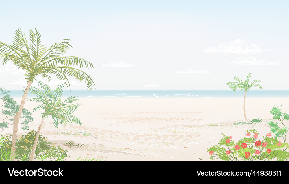 Realistic of sandy summer beach Royalty Free Vector Image