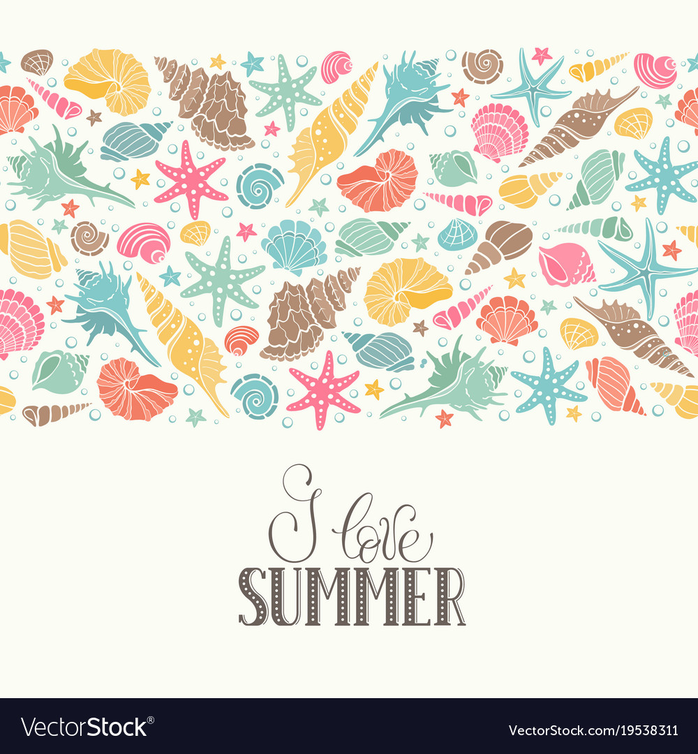 Sea shells pattern Royalty Free Vector Image - VectorStock