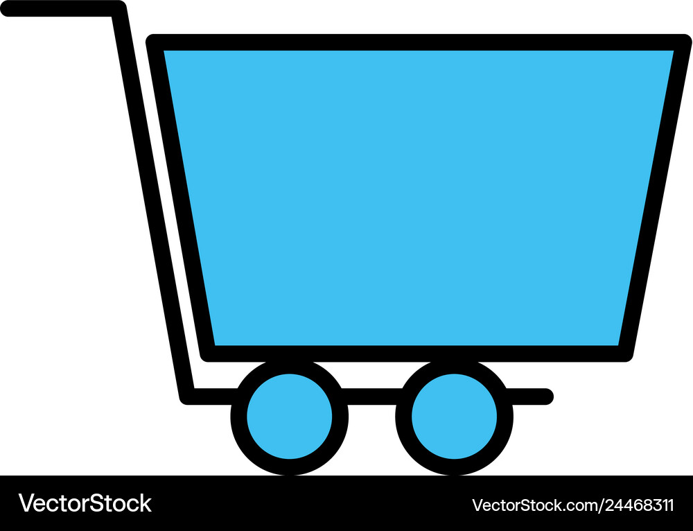 Shopping cart on white background Royalty Free Vector Image