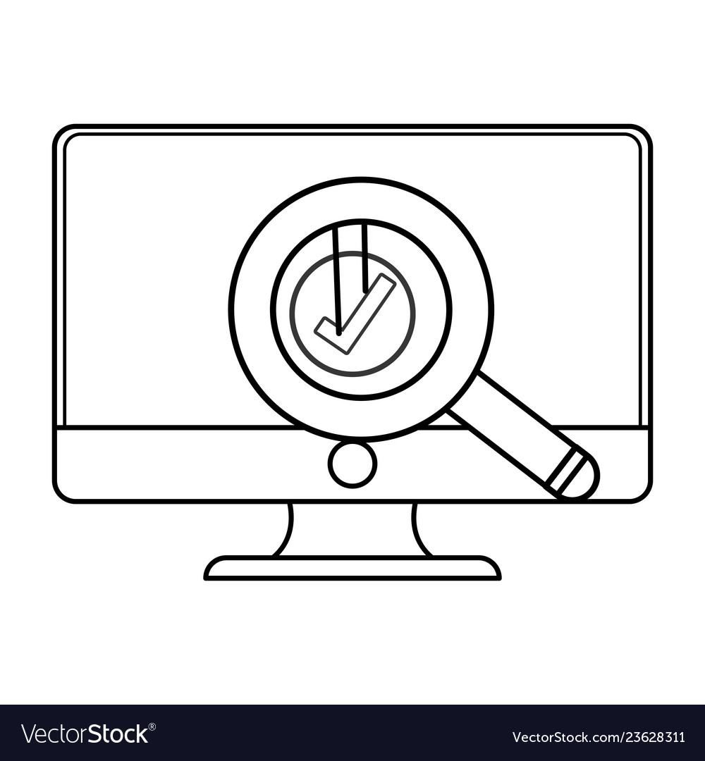 Technology computer screen cartoon Royalty Free Vector Image