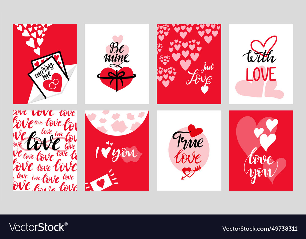 Valentines day cards romantic banners card Vector Image
