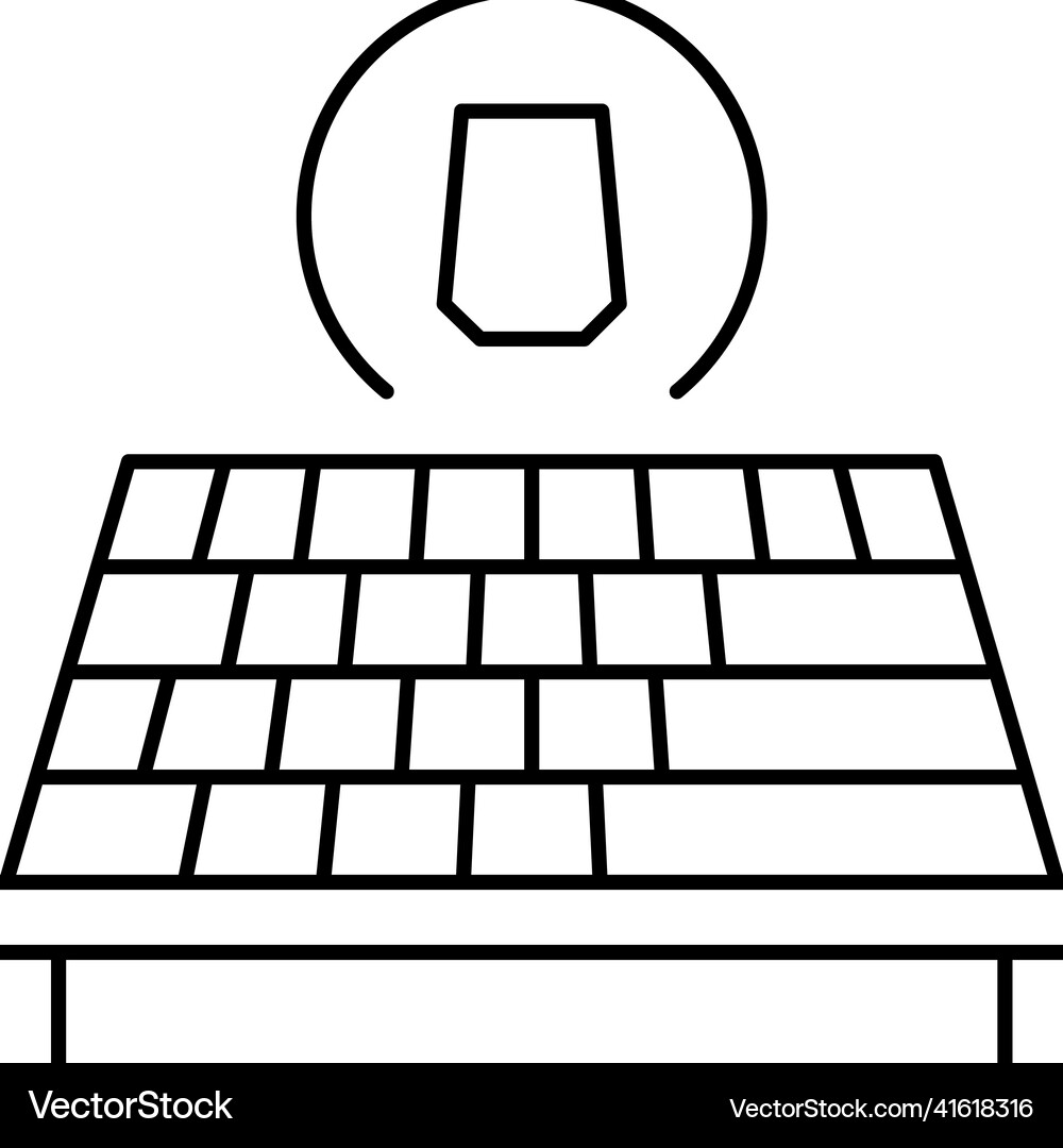 Asphalt shingles roof line icon Royalty Free Vector Image