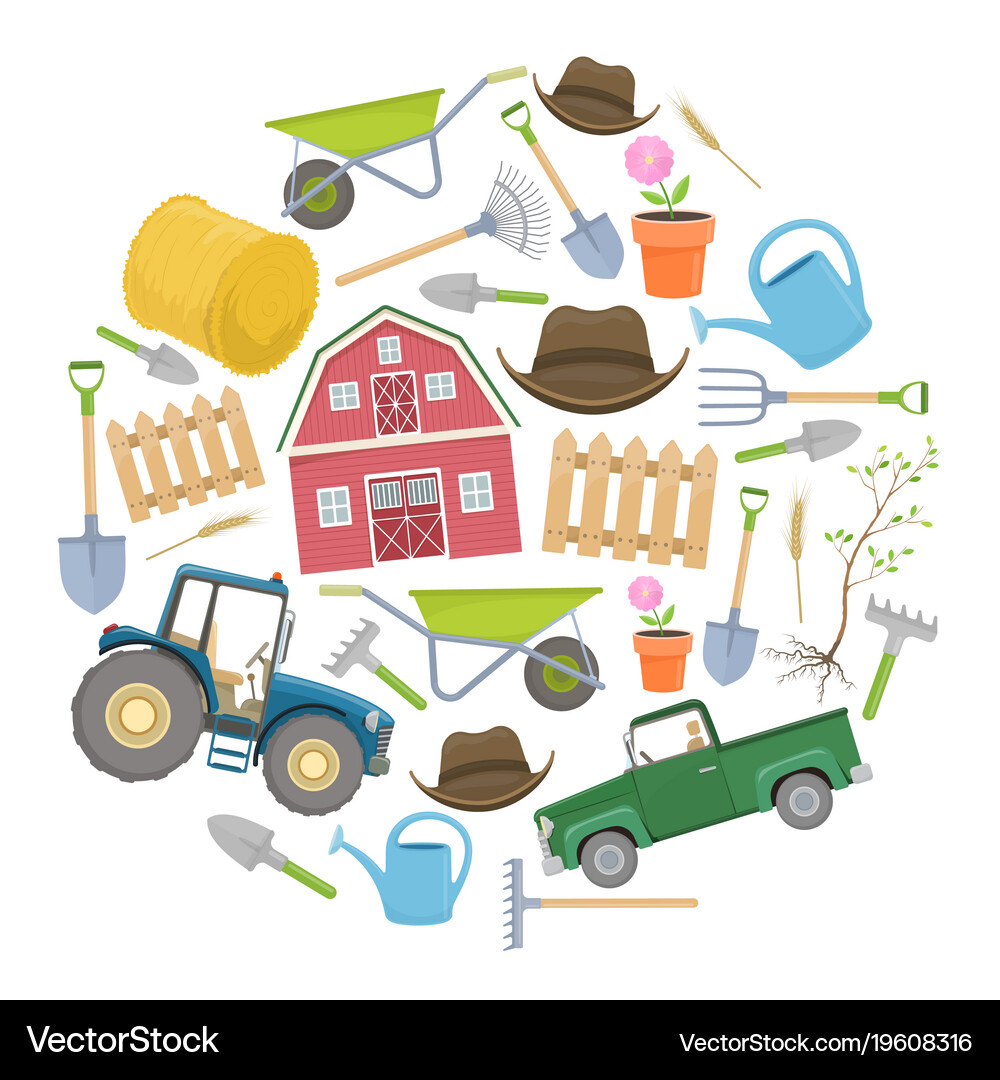 Farming agricultural instruments Royalty Free Vector Image