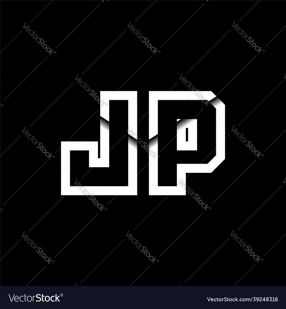 Jp monogram envelope shape style Royalty Free Vector Image