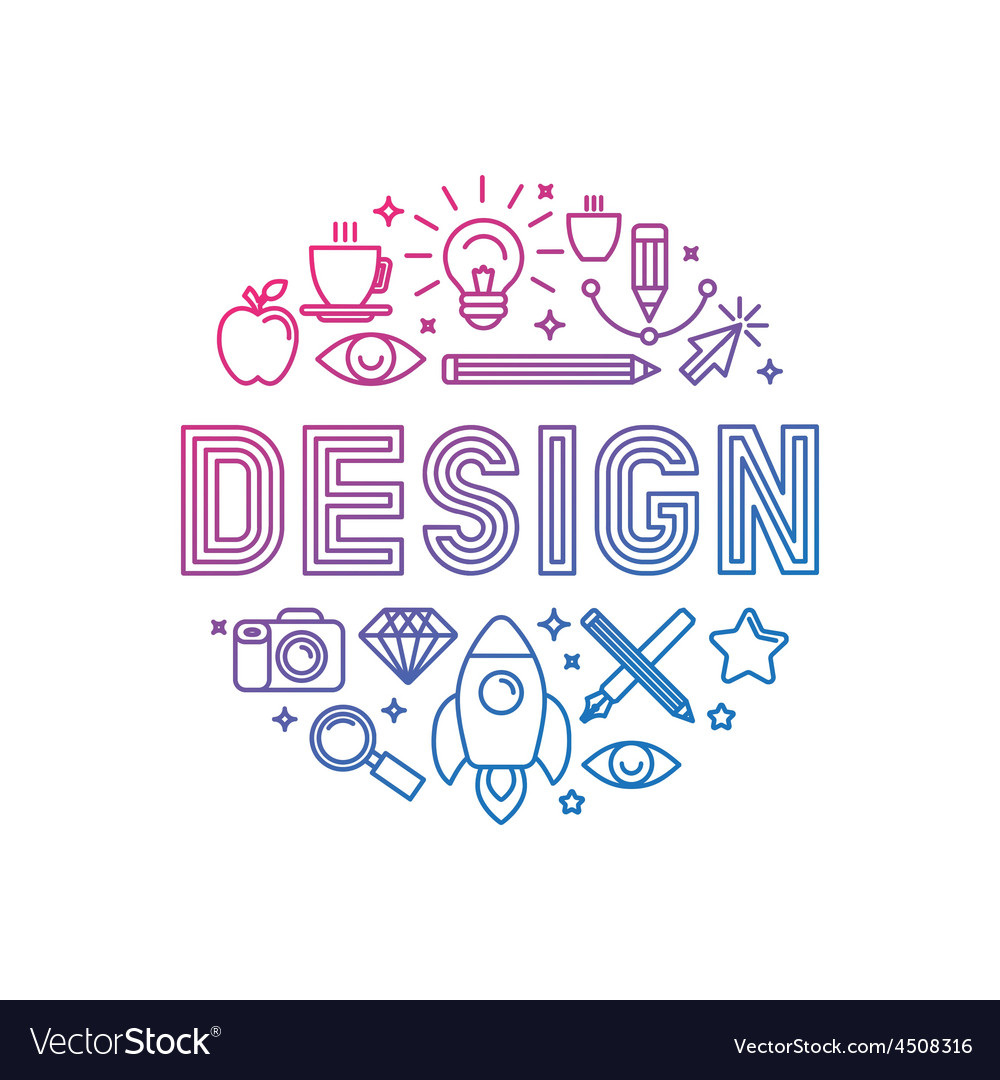 Linear logo design concept Royalty Free Vector Image
