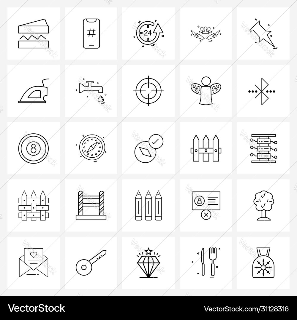 Mobile ui line icon set 25 modern pictograms Vector Image
