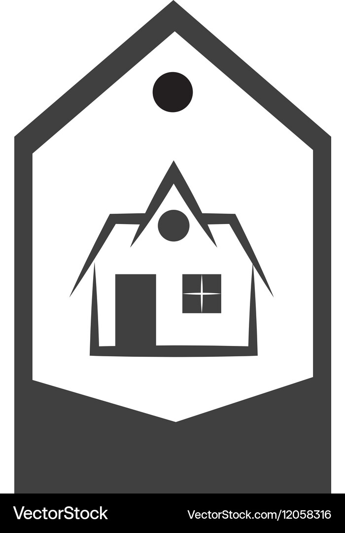 Real estate house in tag Royalty Free Vector Image