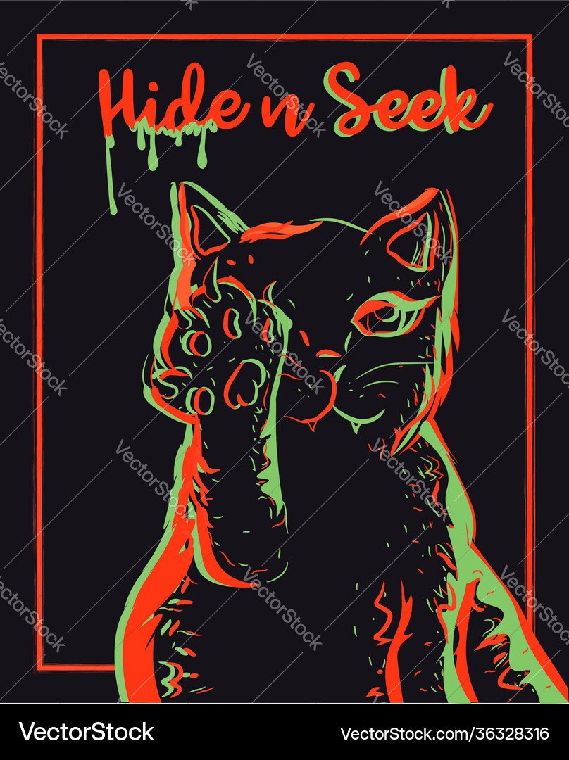 Red and green pet silhouette Royalty Free Vector Image
