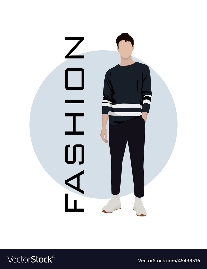 Stylish man in a flat style on an interesting Vector Image