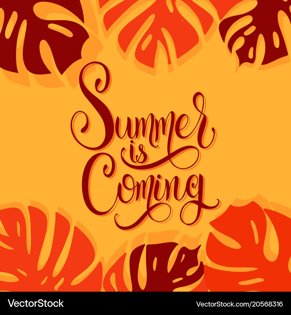 Summer is coming lettering Royalty Free Vector Image