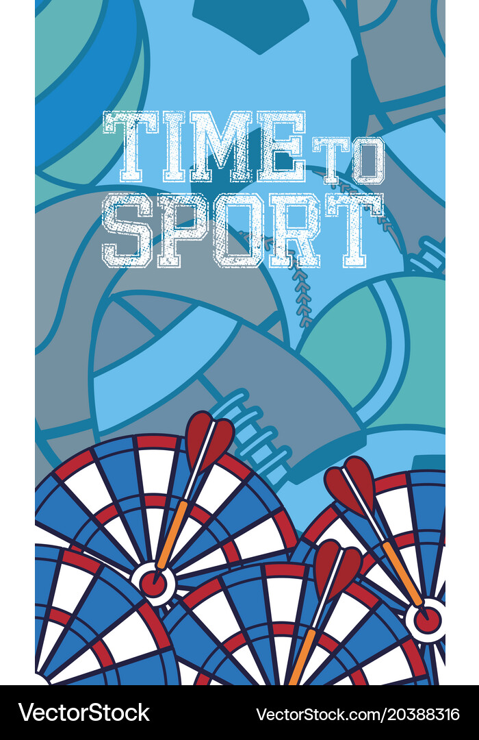 Time to sport concept card Royalty Free Vector Image