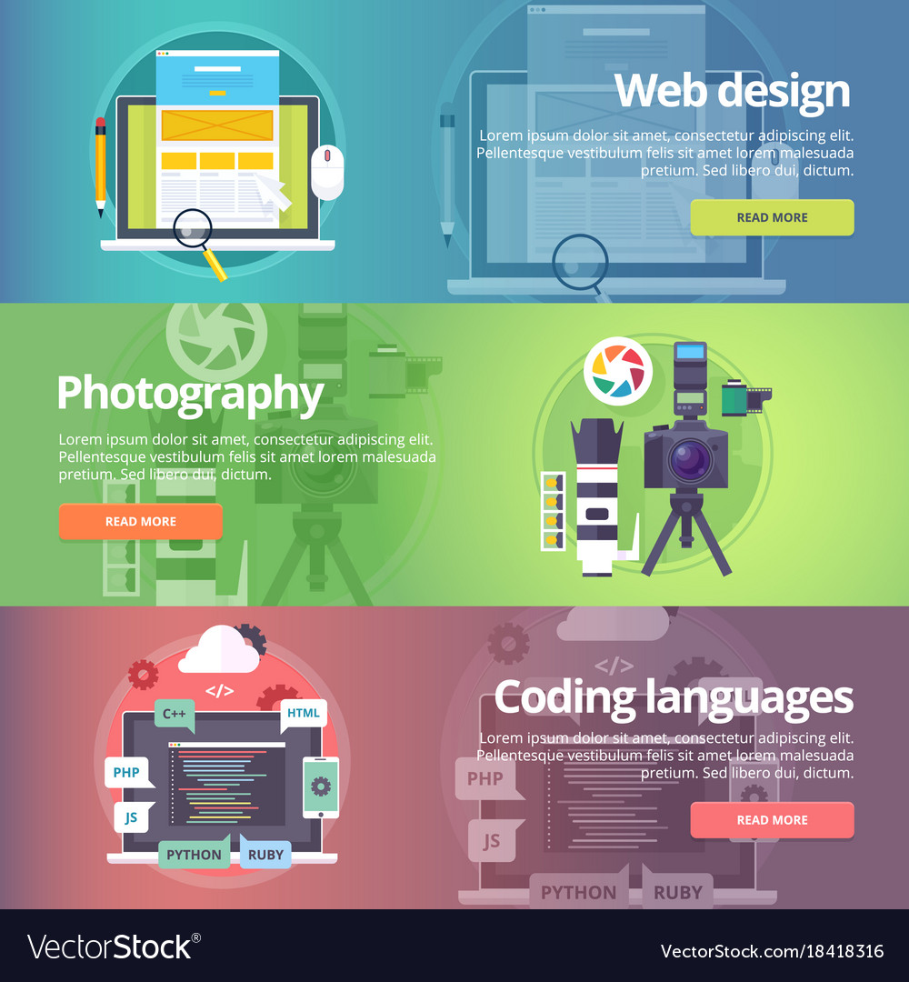 Web design art digital photography coding Vector Image