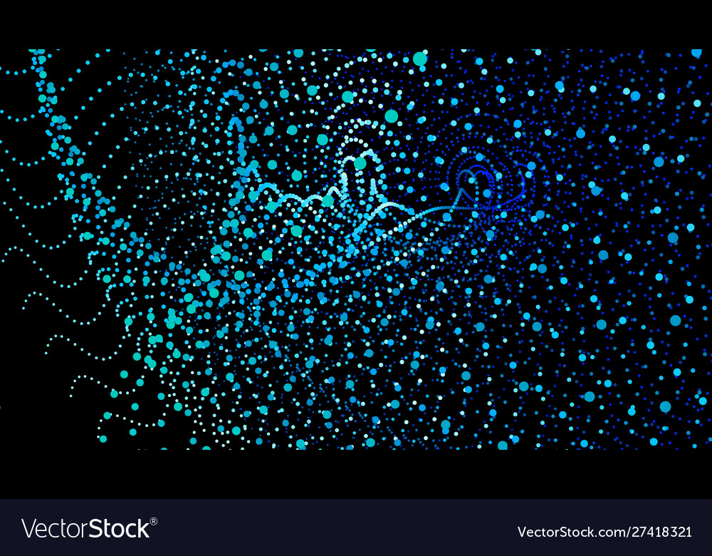 3d sea dots wave glowing stream background flow Vector Image