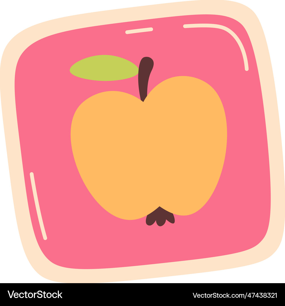 Apple toy cube Royalty Free Vector Image - VectorStock