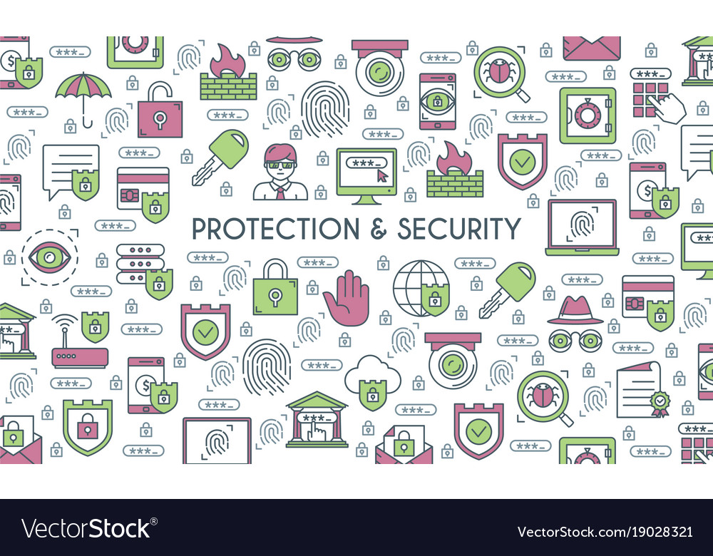 Banner on theme security Royalty Free Vector Image