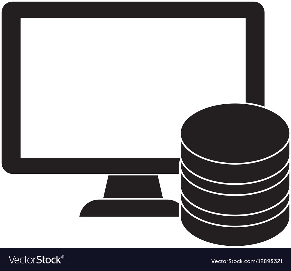 Black connected computer databese server banner Vector Image