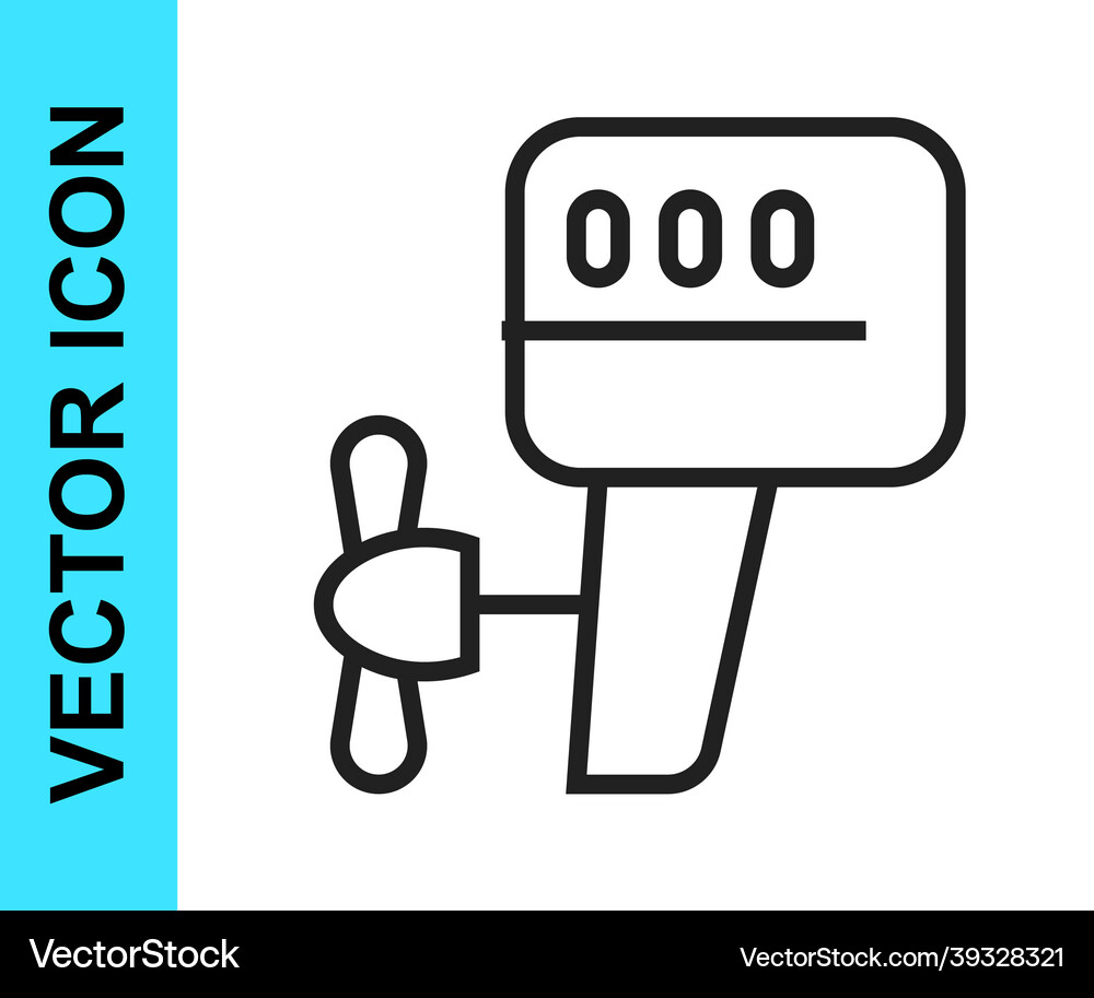 Black line outboard boat motor icon isolated Vector Image