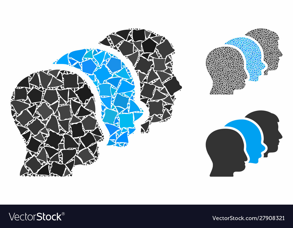 Client profiles mosaic icon inequal items Vector Image