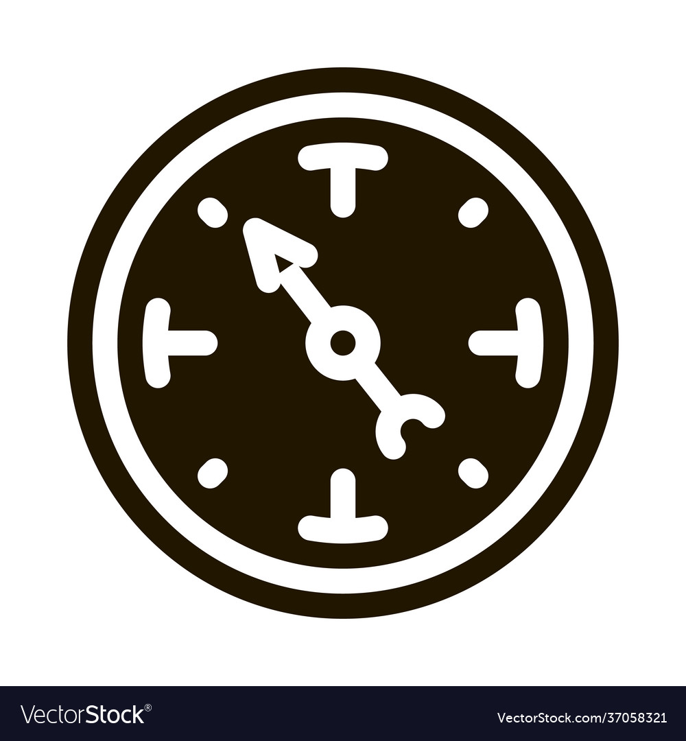 Clock shows time icon glyph Royalty Free Vector Image