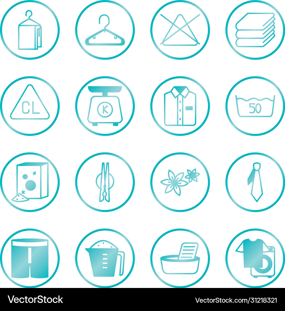Clothing hangers and textile care icon set Vector Image