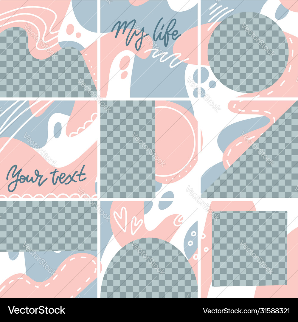 Creative cover design ad templates set for posts Vector Image