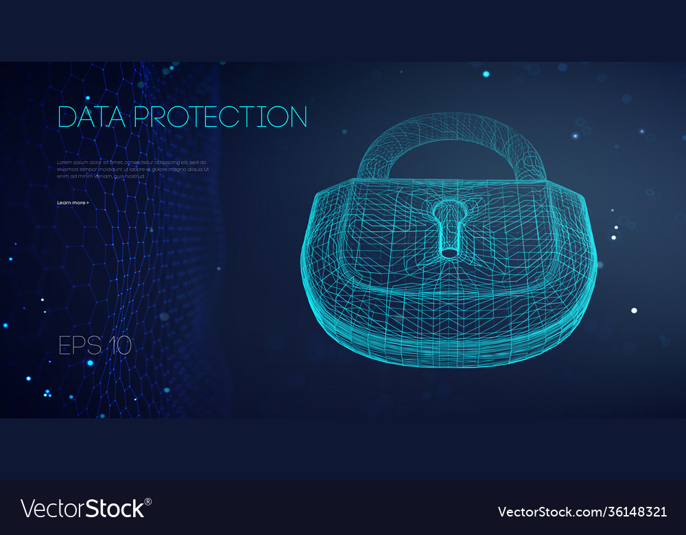 Data protection binary lock it support Royalty Free Vector