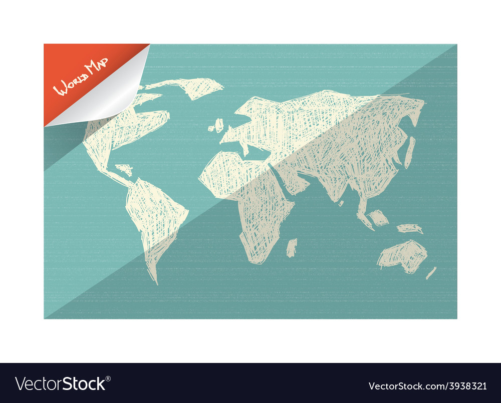Doodle World Map Royalty Free Vector Image - VectorStock