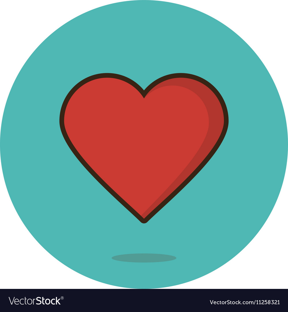 Flat heart icon Royalty Free Vector Image - VectorStock
