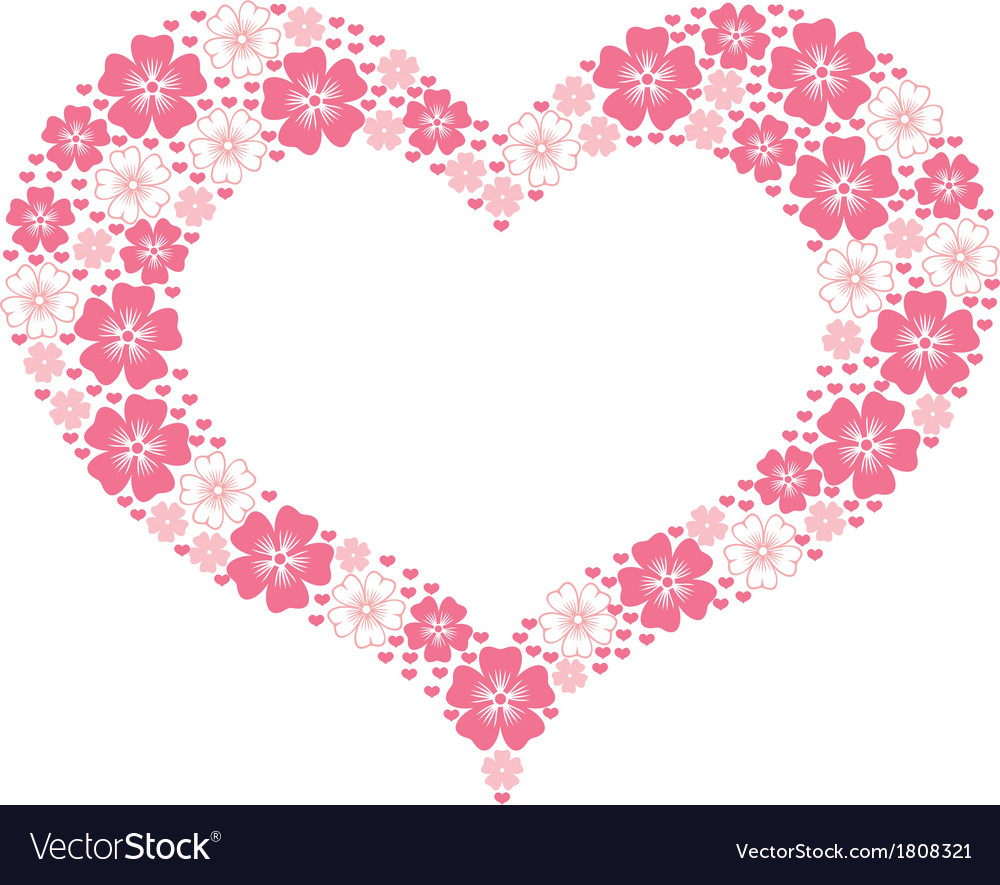 Flower heart form Royalty Free Vector Image - VectorStock