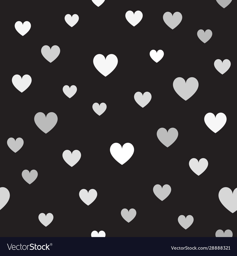 Gray heart pattern seamless background Royalty Free Vector