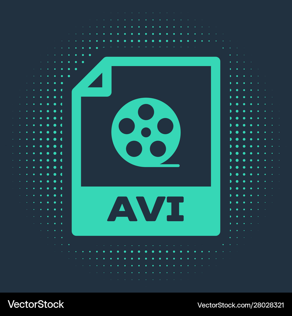 Green avi file document download avi button icon Vector Image
