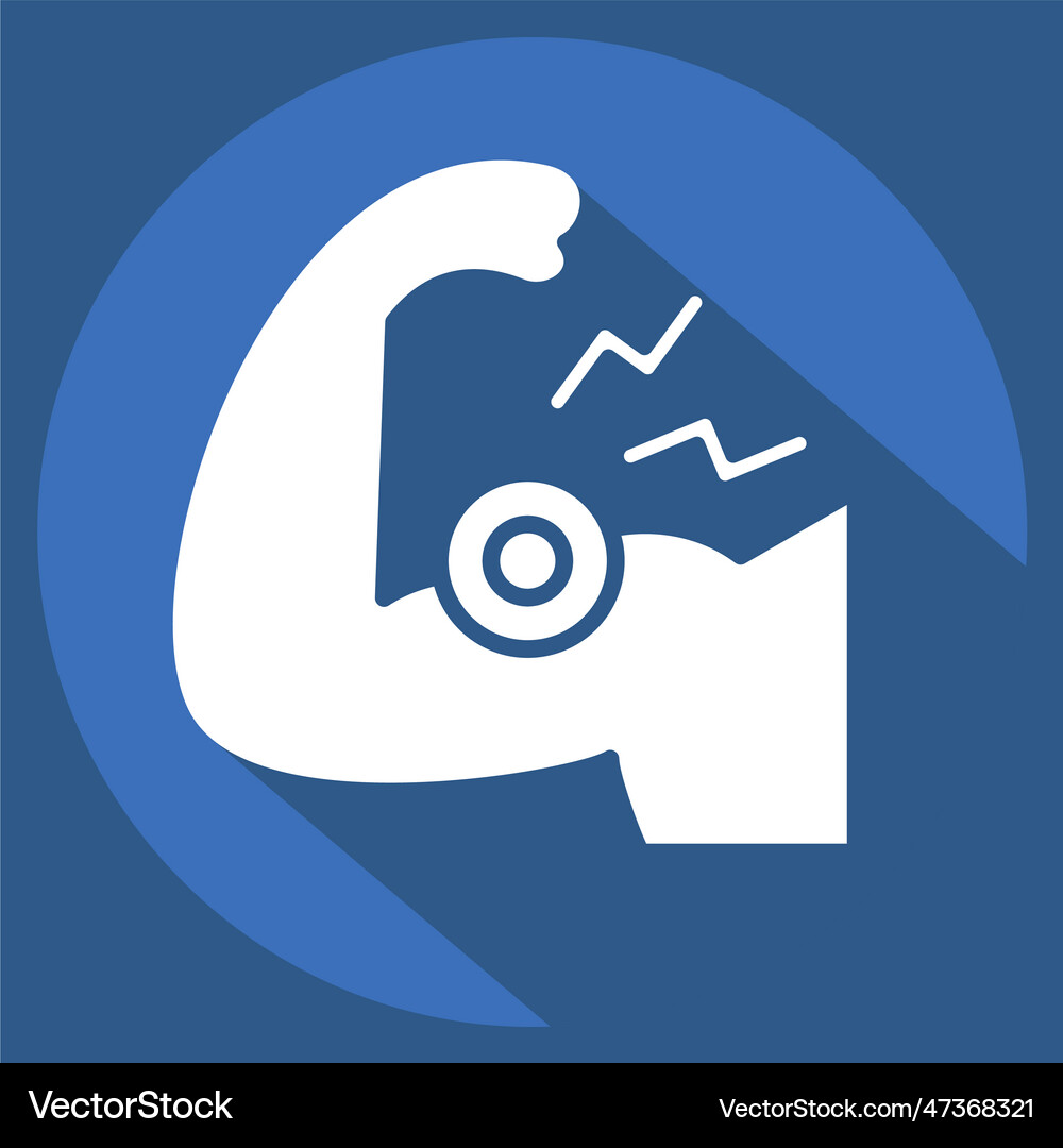 Icon biceps related to body ache symbol long Vector Image