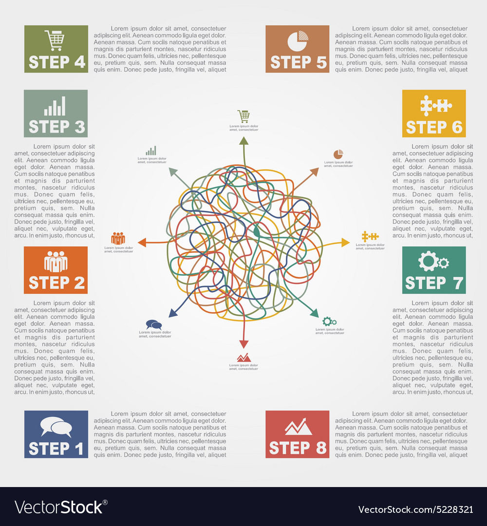 Infographic report template with text and icons Vector Image