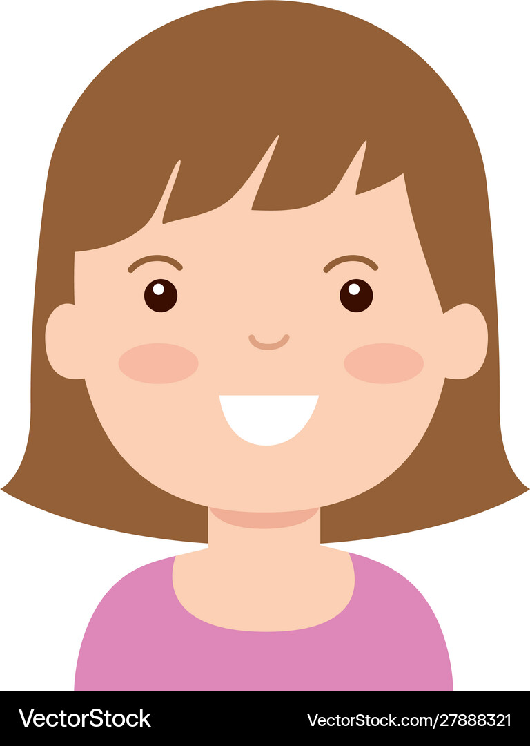 Isolated girl cartoon icon flat design Royalty Free Vector