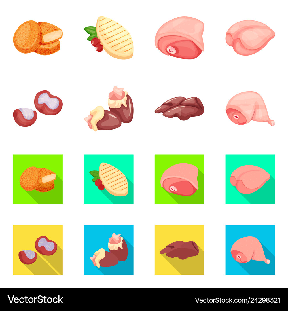 Isolated object of product and poultry logo set Vector Image