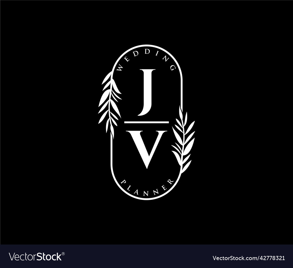 Jv initials letter wedding monogram logos Vector Image