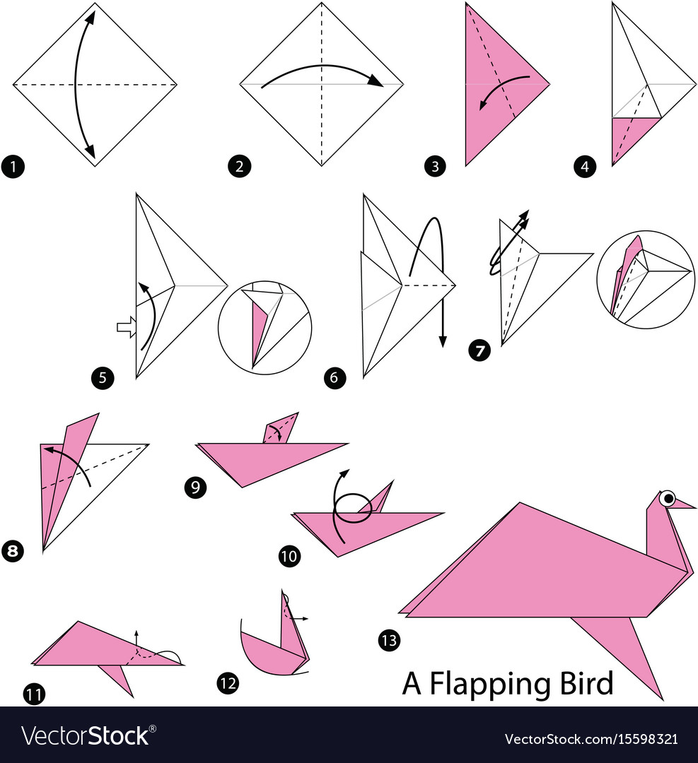Make Origami A Flapping Bird Royalty Free Vector Image