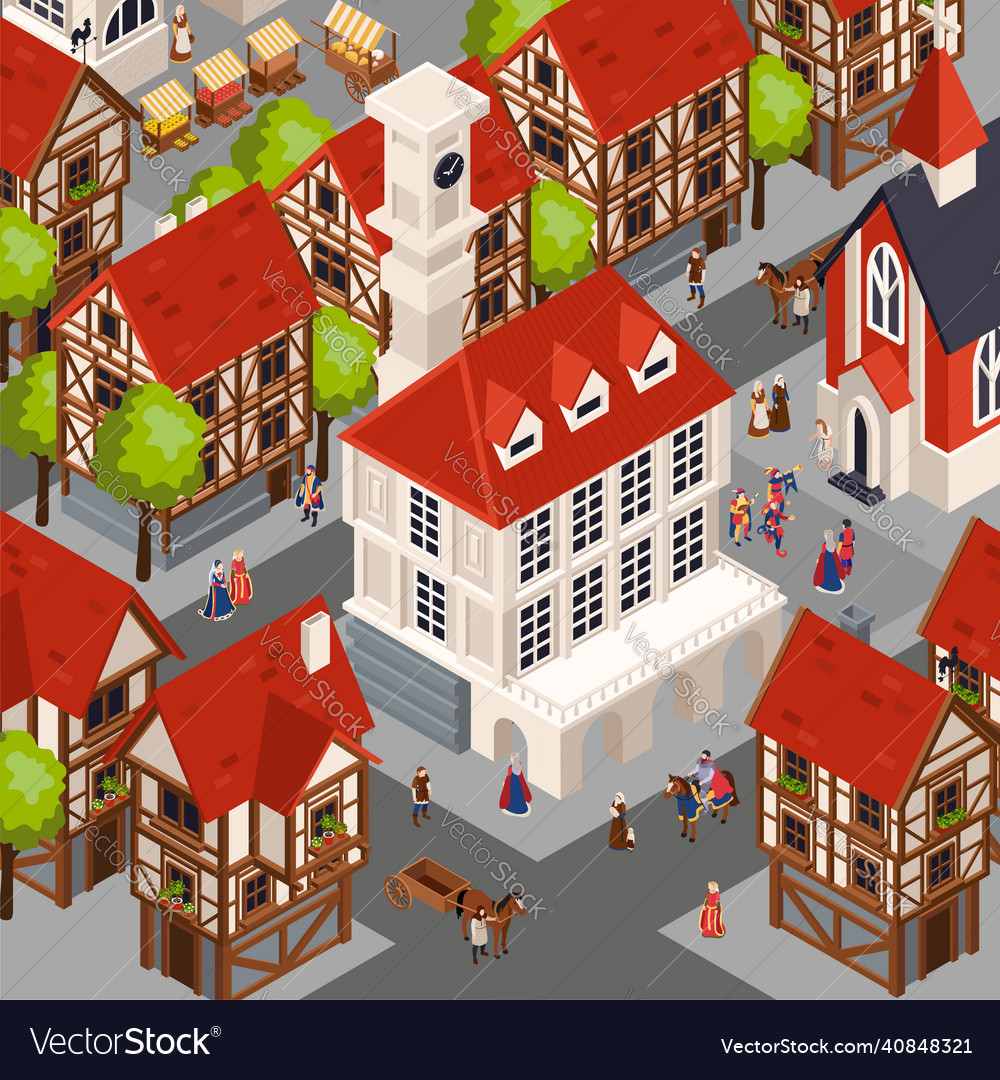 Medieval architecture background Royalty Free Vector Image