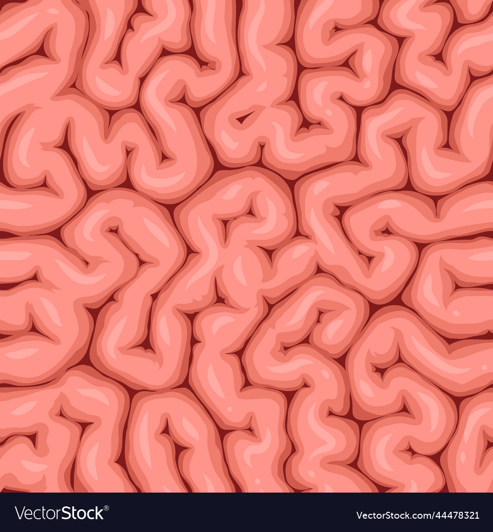 Pink Brain Fold Seamless Pattern Royalty Free Vector Image