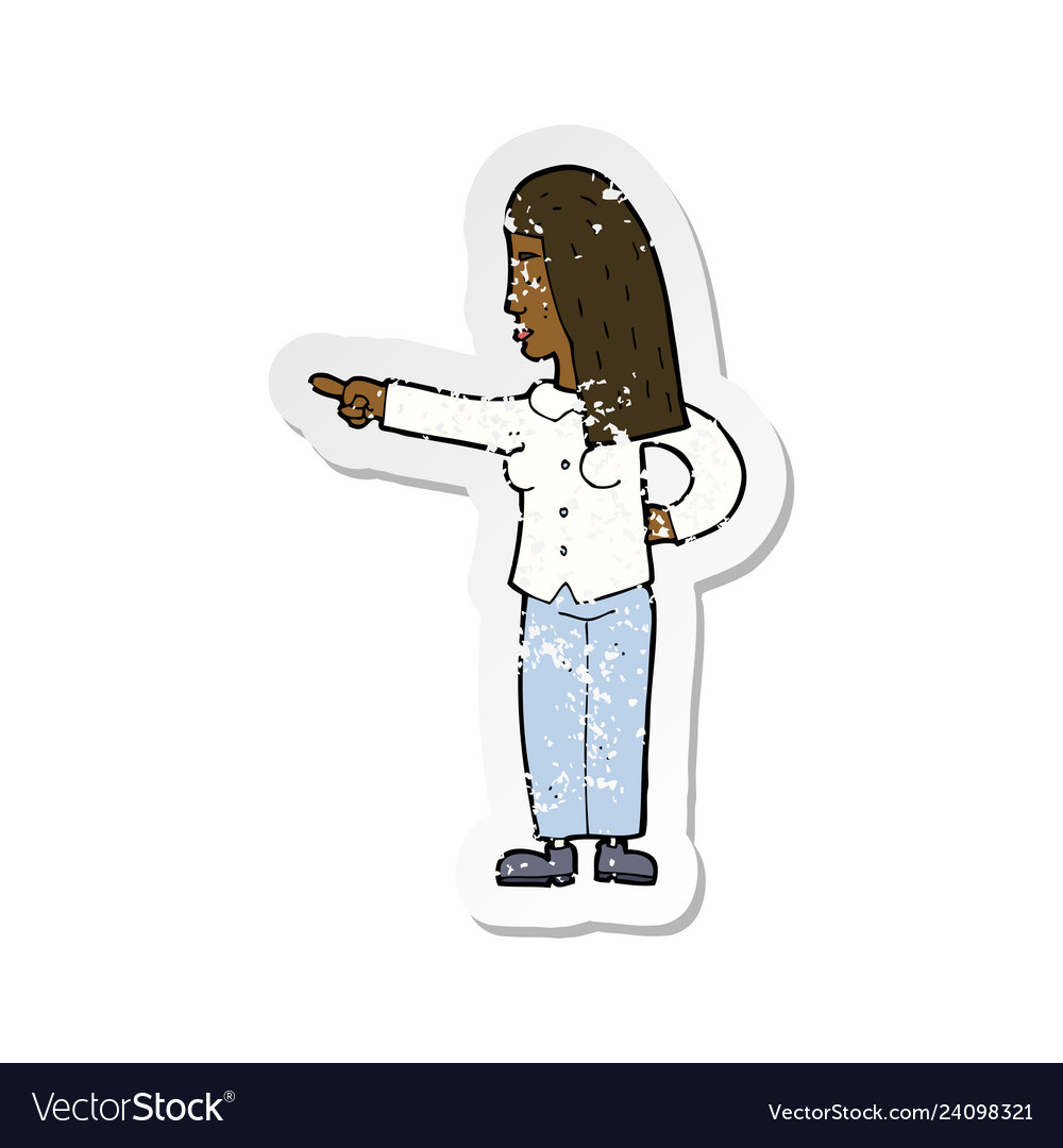 Retro distressed sticker of a cartoon woman Vector Image