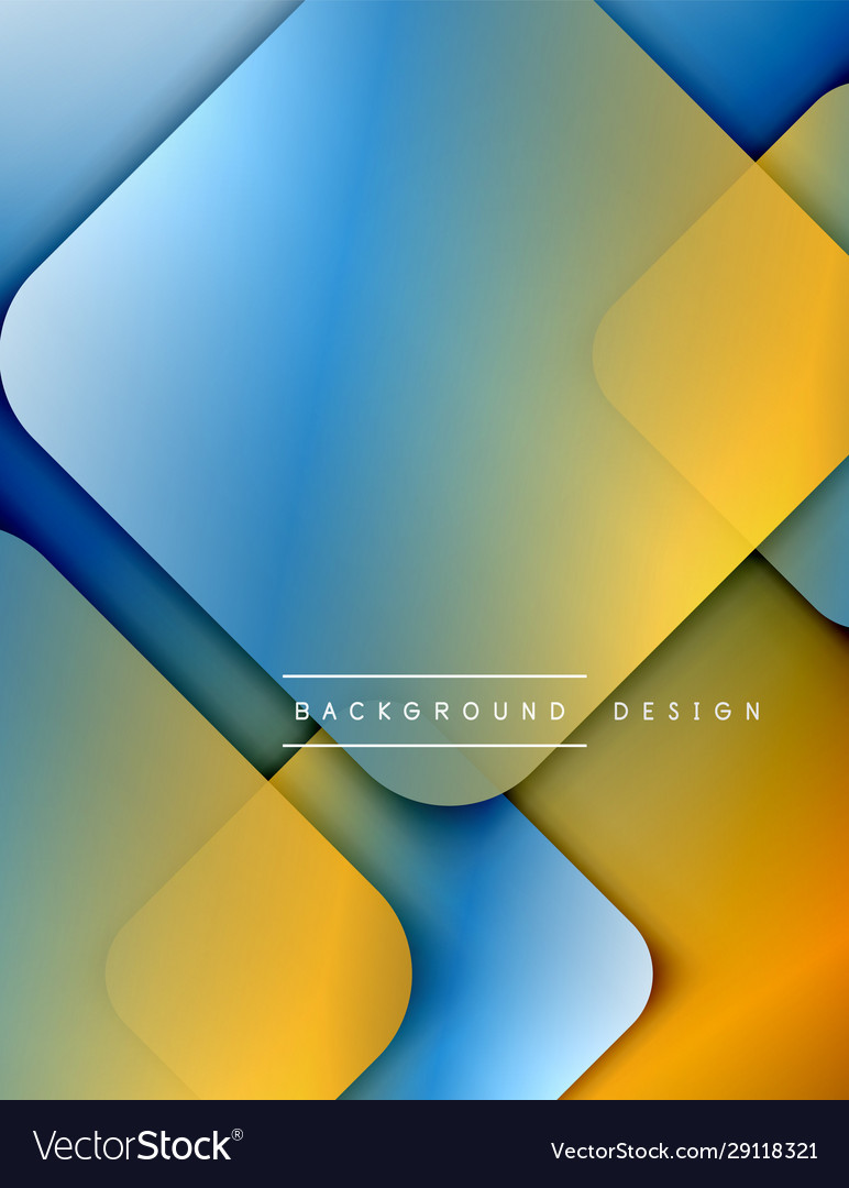 Rounded squares shapes composition geometric Vector Image
