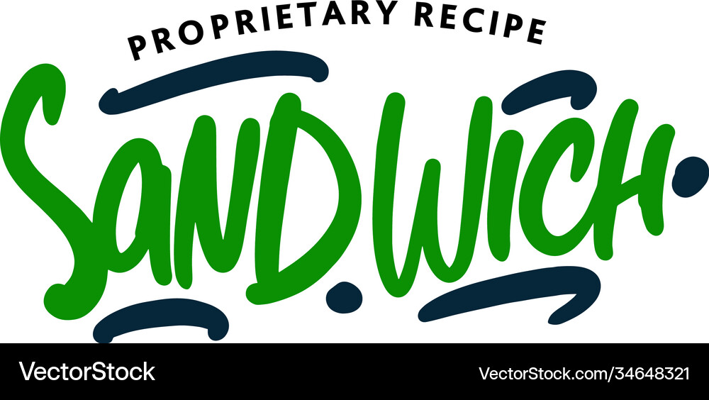 Sandwich lettering logo for business print Vector Image