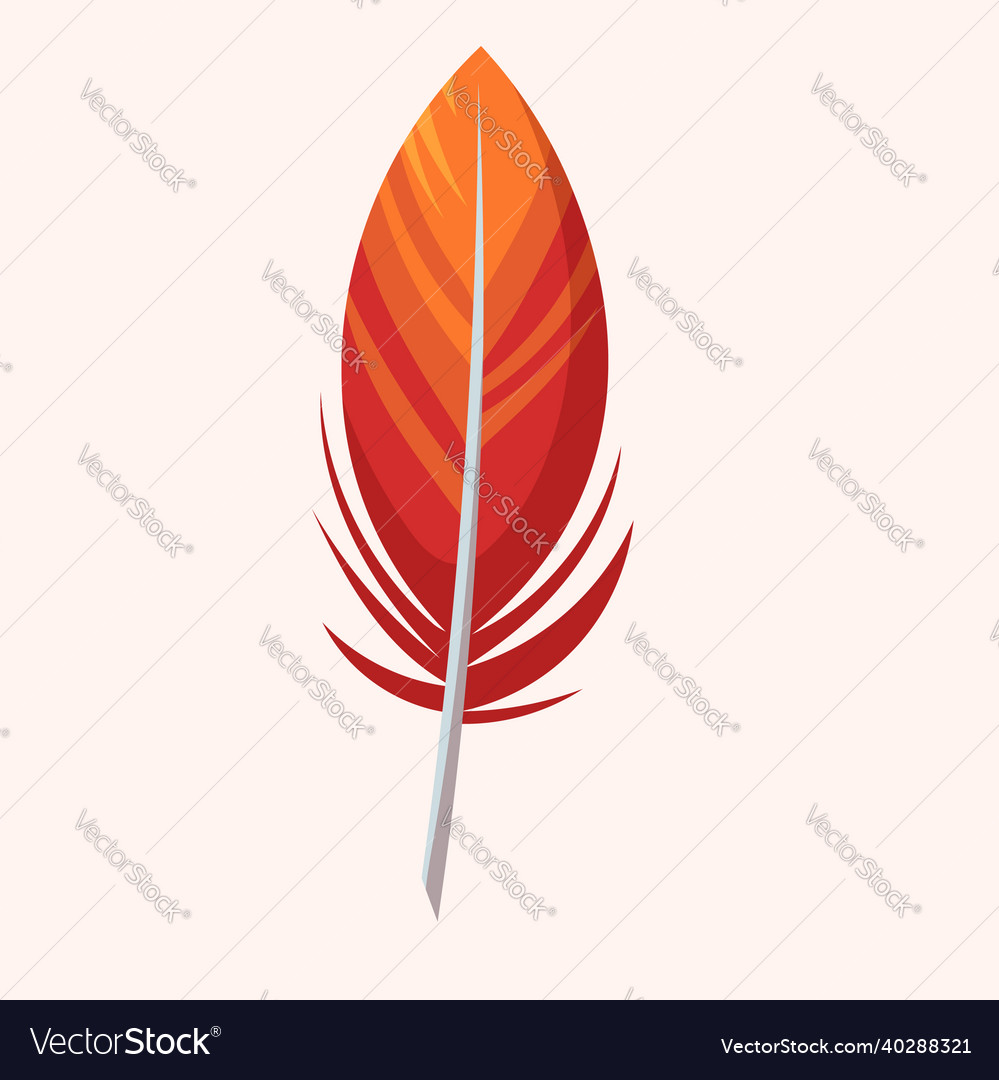 Shiny feather bird flat design Royalty Free Vector Image