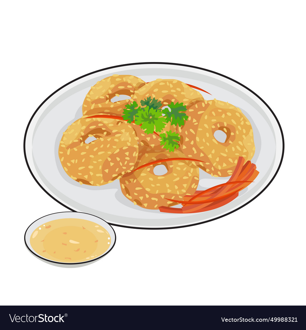 Shrimp cake Royalty Free Vector Image - VectorStock